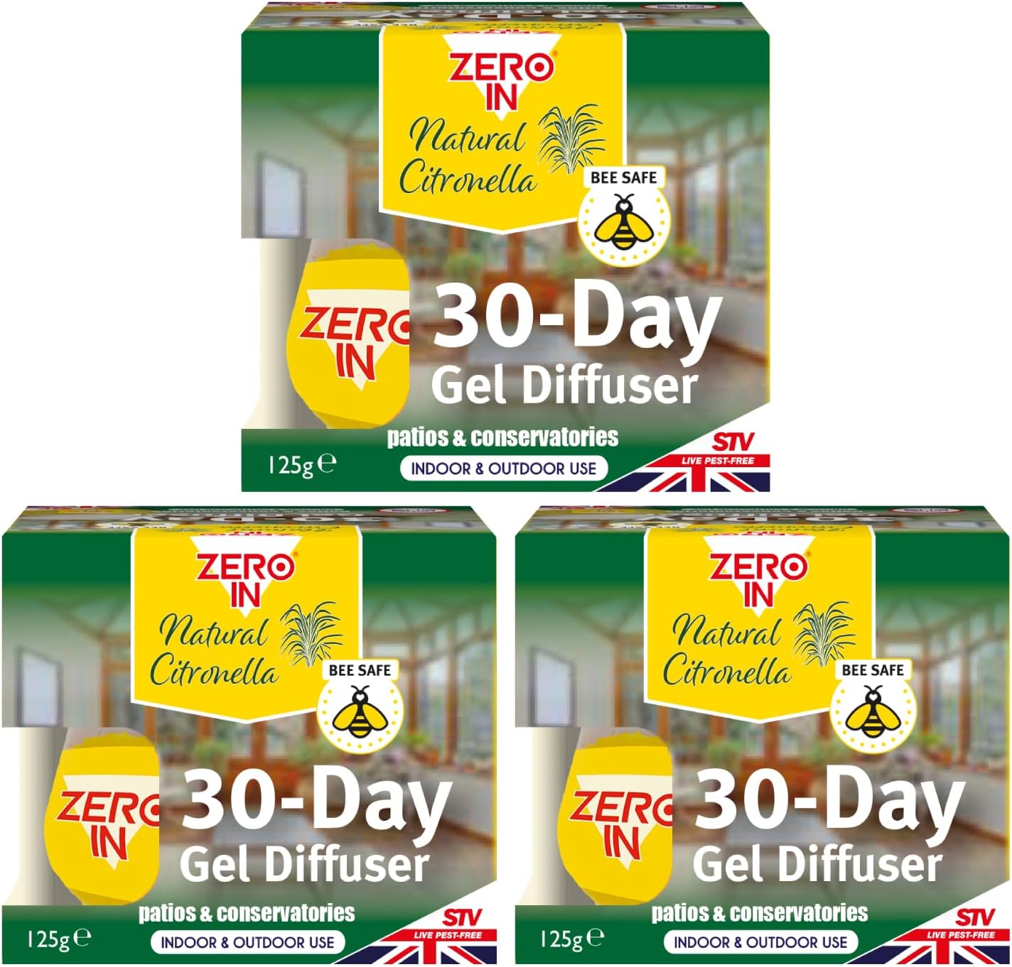 Zero In 30-Day Insect Repellent Gel Diffuser - 3 Pack - Natural ...