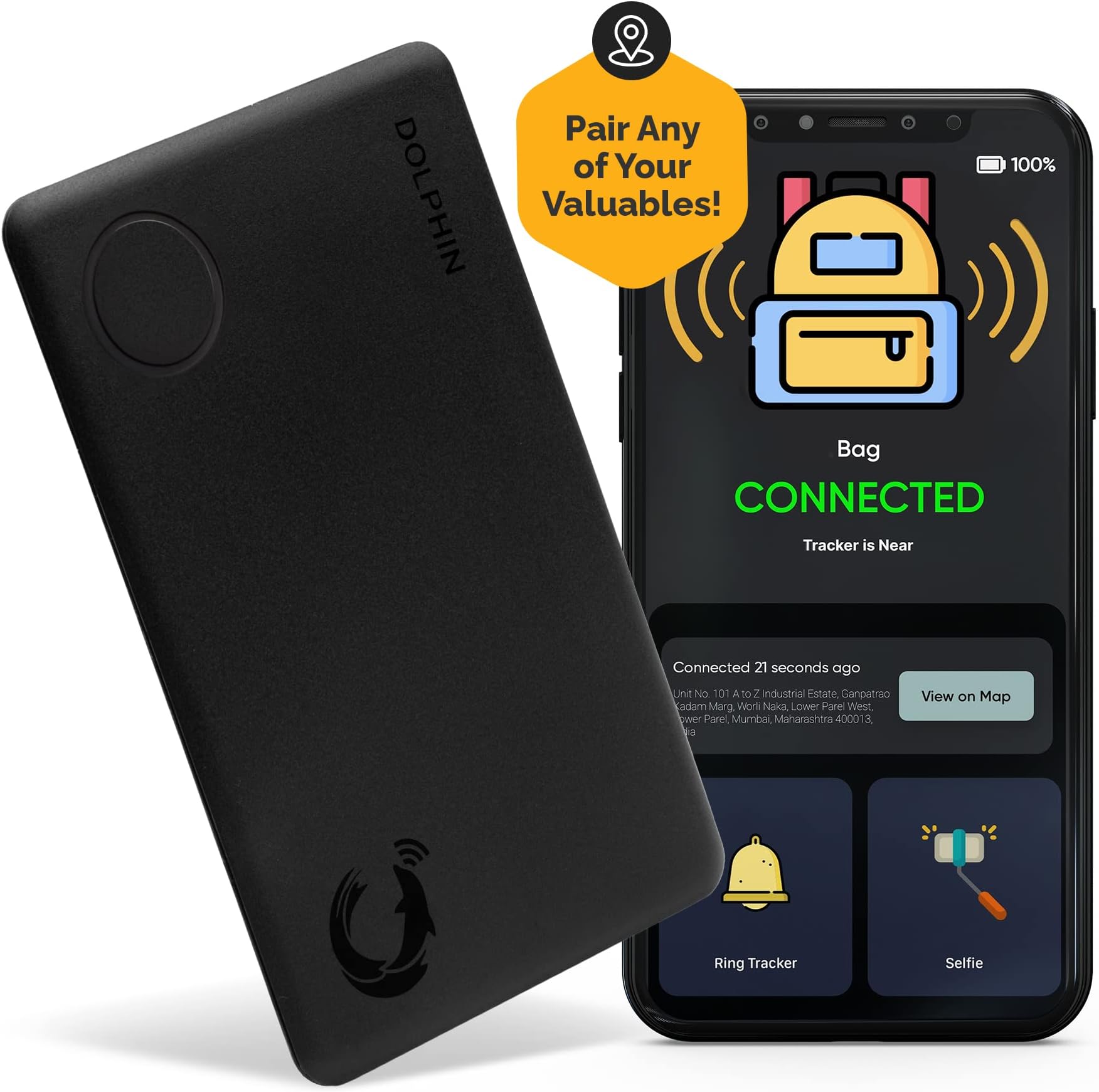 tag8 Dolphin Smart Sleek Card Tracker, Android and iOS Compatible ...