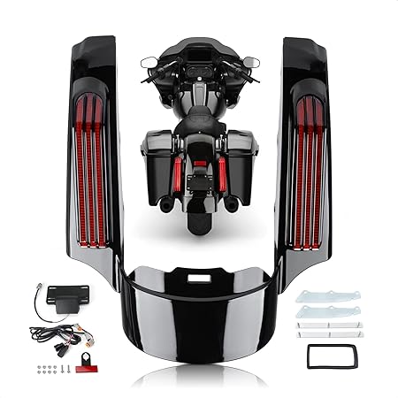 Amazon.com: HDBUBALUS Motorcycle Rear Fender Fascia LED Light Fit for Harley Touring Road Glide ...