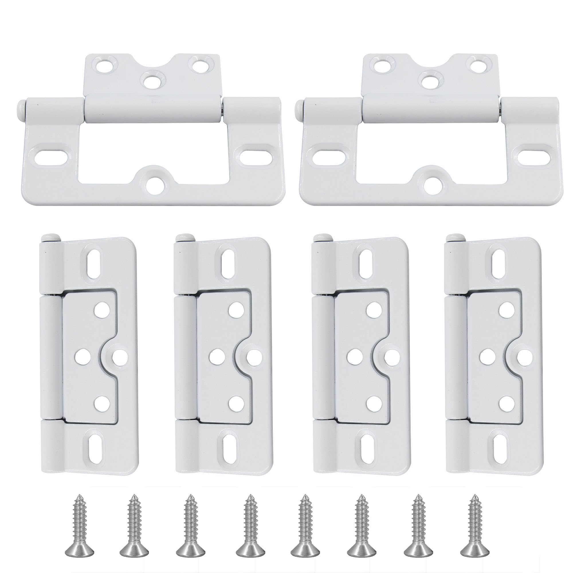bociloy 6Pcs 3 Inch Non-Mortise Hinge, White Bifold Door Hinges ...