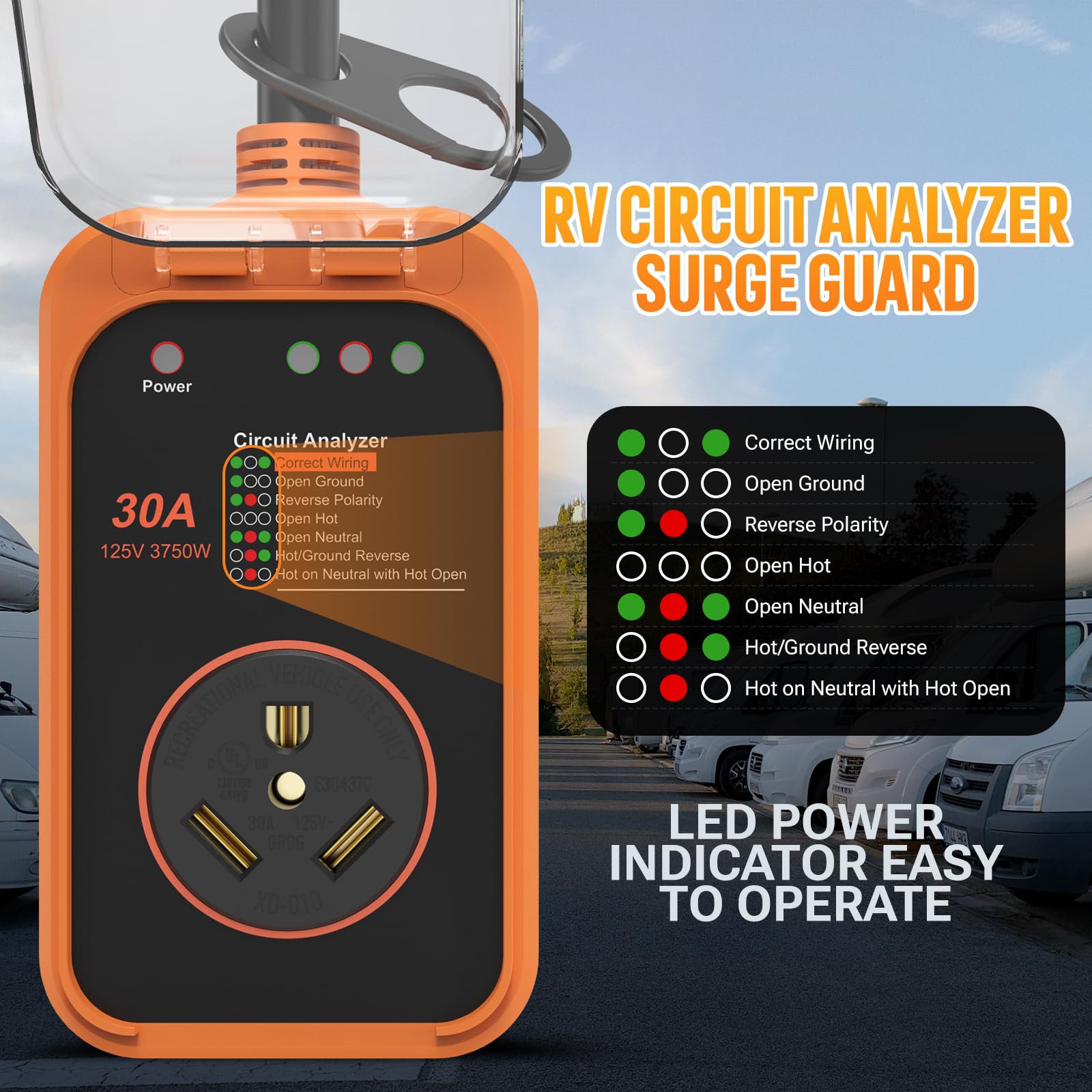 Snapklik.com : RV Surge Protector, 30 Amp 10000 Joules RV Circuit ...