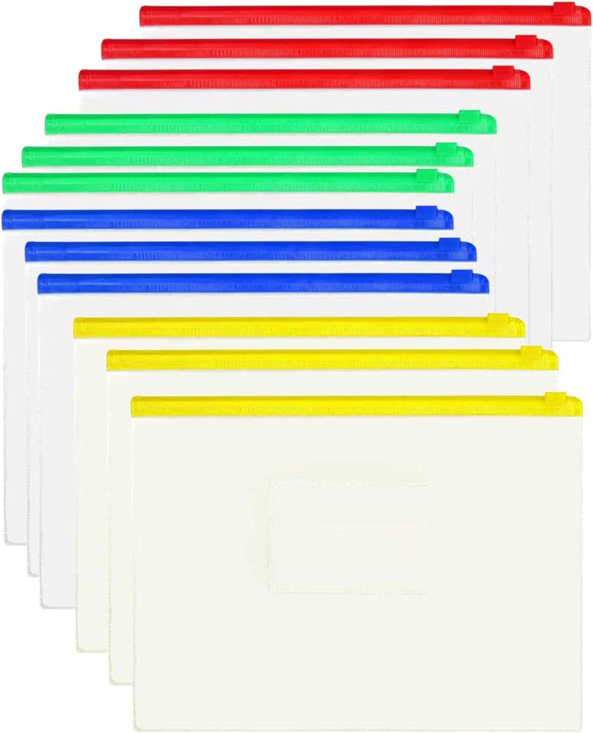 Umikk Zip File Folders Zipper Pouch Bags,12 Pcs Document Bags In Mix ...