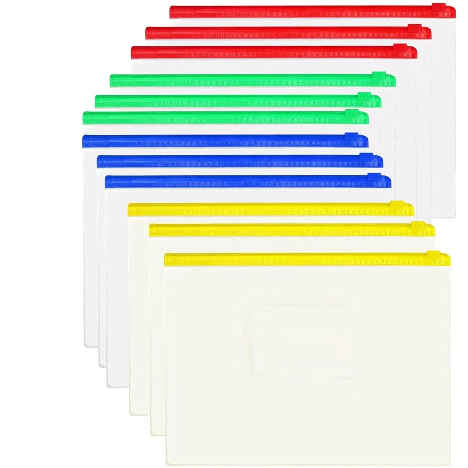 Umikk Zip File Folders Zipper Pouch Bags,12 Pcs Document Bags In Mix ...