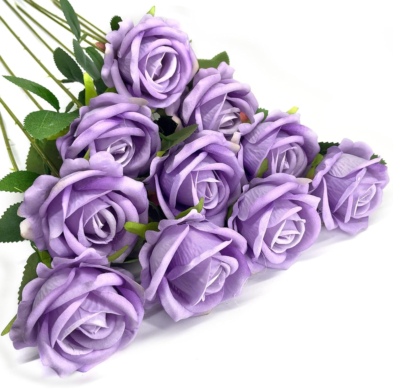 Amazon.com: DECEED 10 PCS Artificial Roses with Long Stems Silk Flowers ...