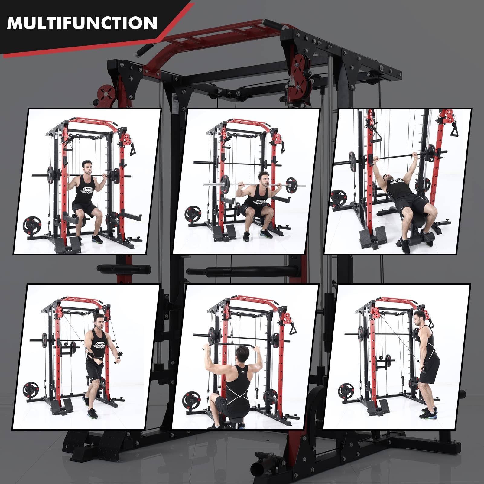 ER KANG Olympic Power Cage, 1000 lbs Light Commercial Weight Cage with ...