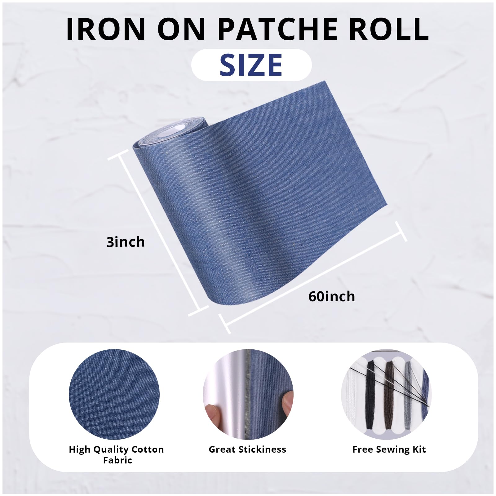 Snapklik.com : Patches - 60pcs Iron On - Blue Denim For Jeans ...
