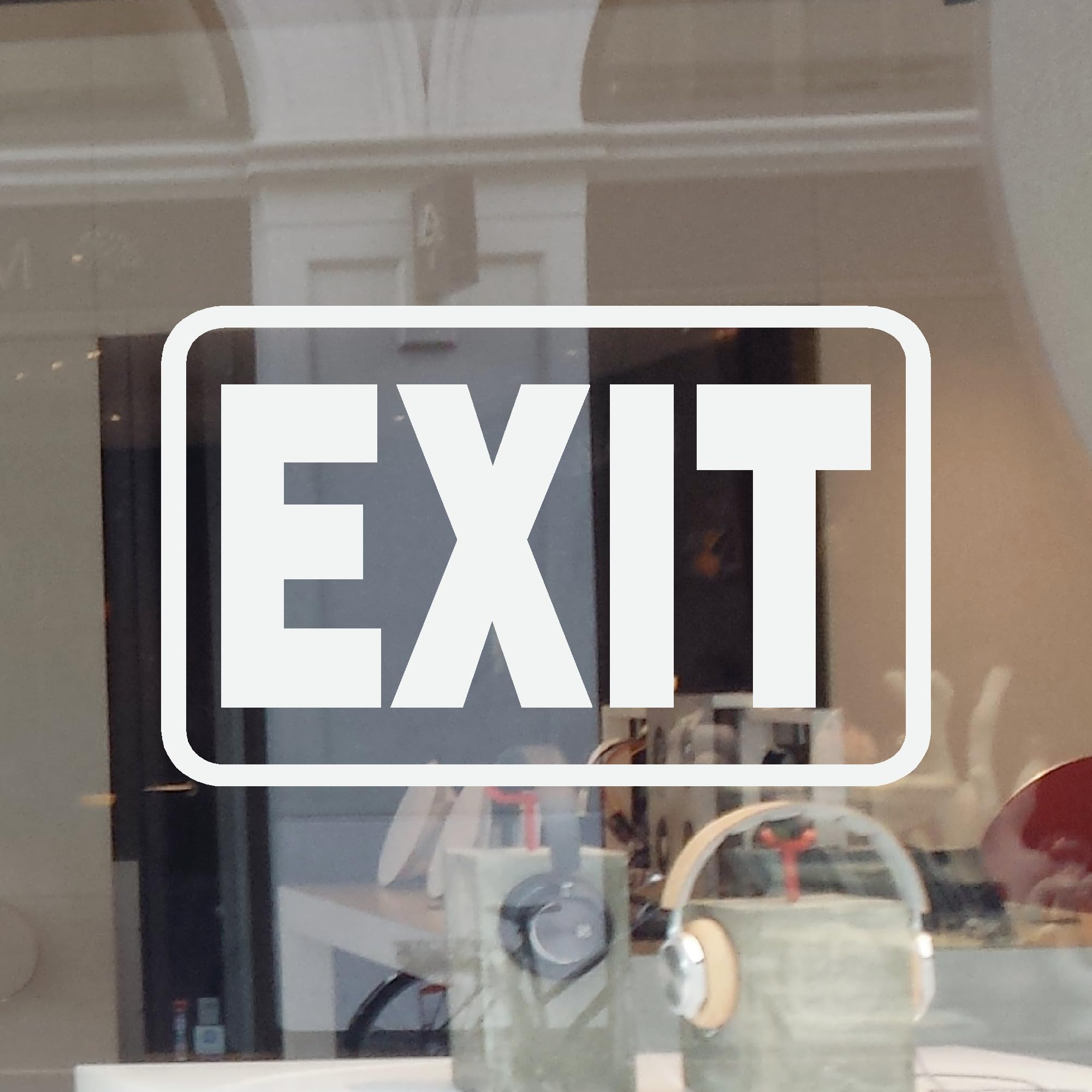 Amazon.com : JBY Graphics Exit Sign Vinyl Decal on Door Glass Windows ...