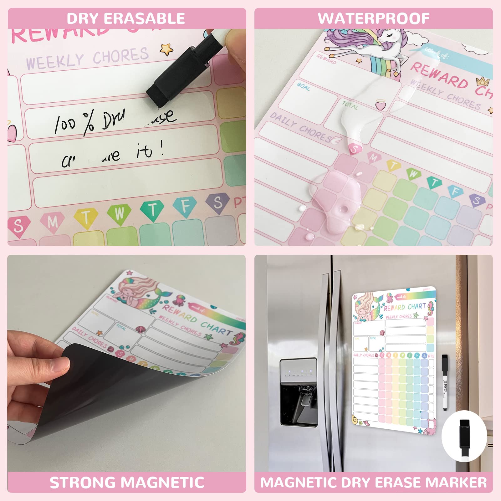 Snapklik.com : Magnetic Dry Erase Chore Chart For Two Kids, Reward ...