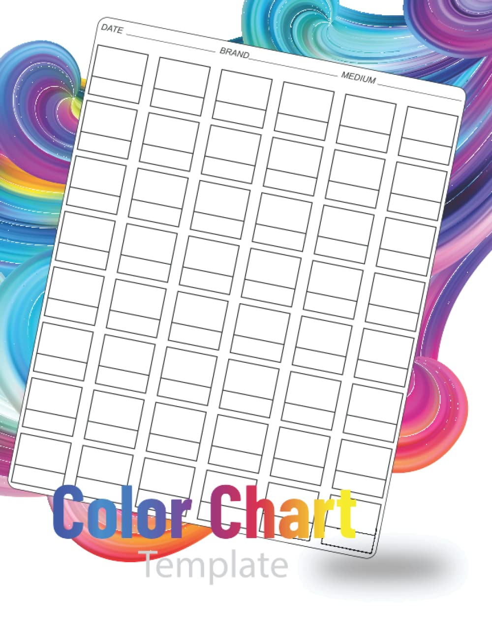 Color Chart Template: 48 Color Swatch/page for Record 3600 Different ...