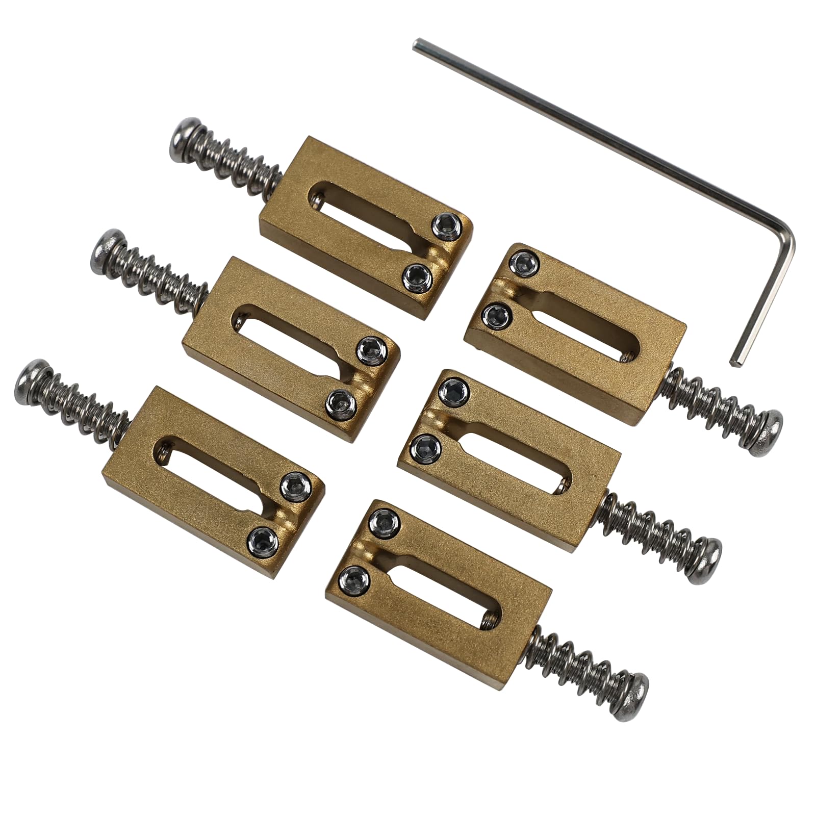 Amazon.com: OVSAL Gold Guitar Bridge Saddles 10.8mm Stainless Steel ...