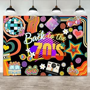 Lofaris 7x5ft 70's Party Decorations Back to The 70's Backdrop Boho ...