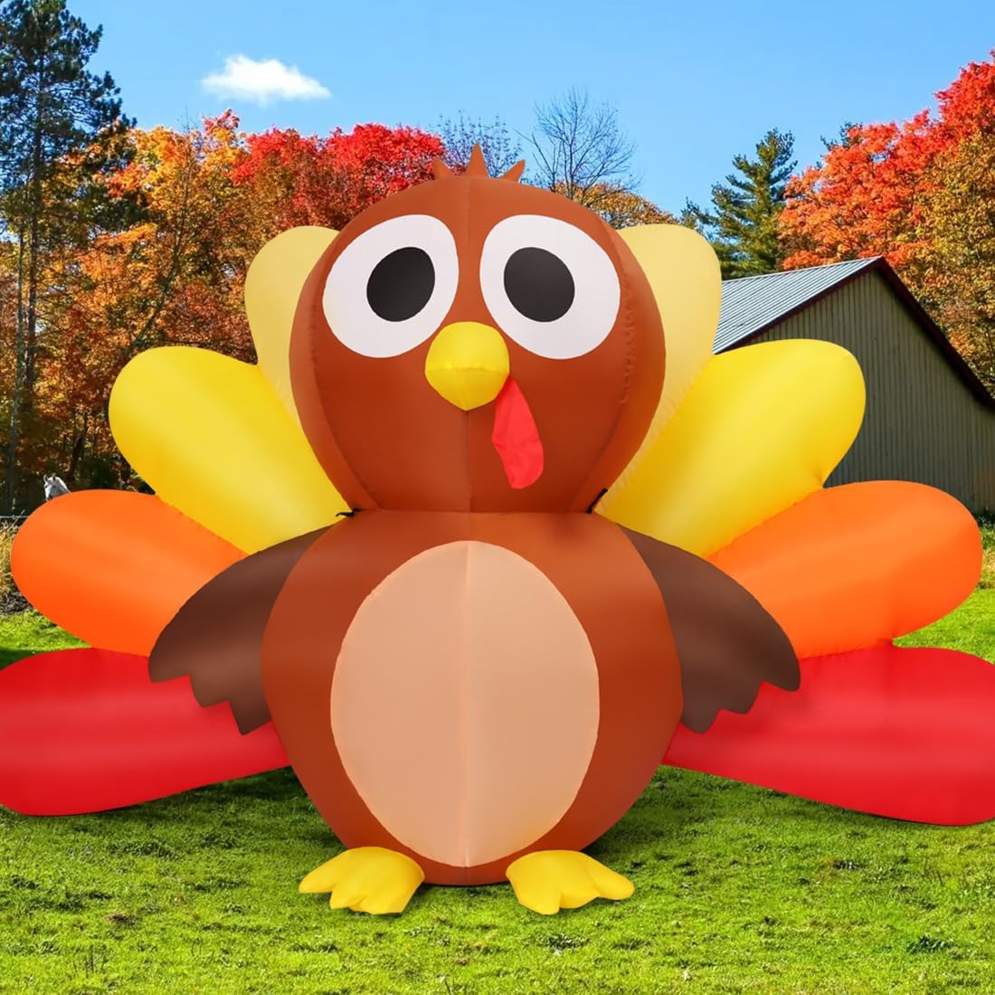 Amazon.com: Gemmy Turkey Wearing Pilgrim Hat Inflatable Airblown Yard ...