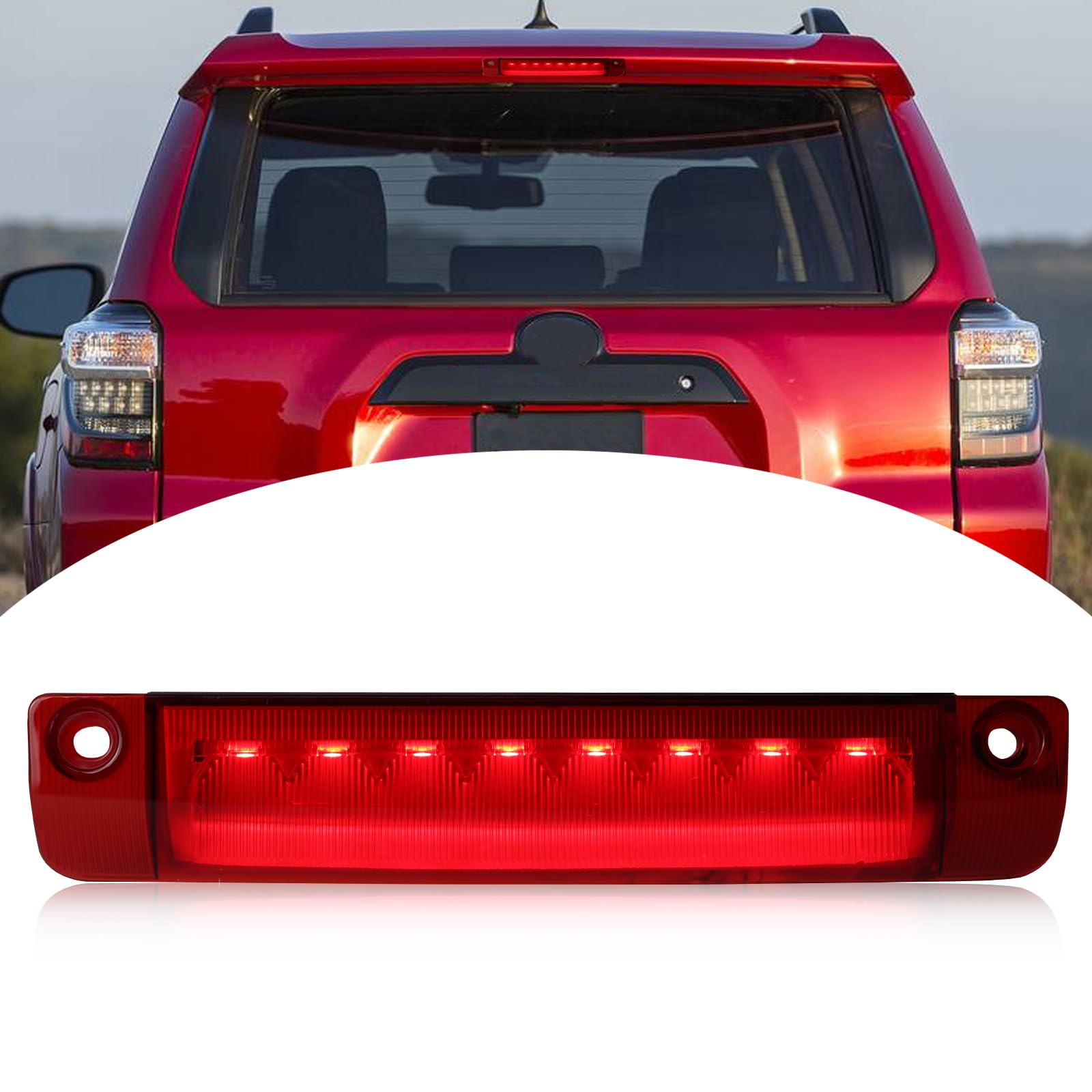 Amazon.com: BINQIGOO Red Lens 9 LED Third Brake Light Assembly ...
