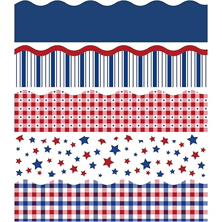 Amazon.com: Quera 50 Pieces 4th of July Bulletin Board Borders ...