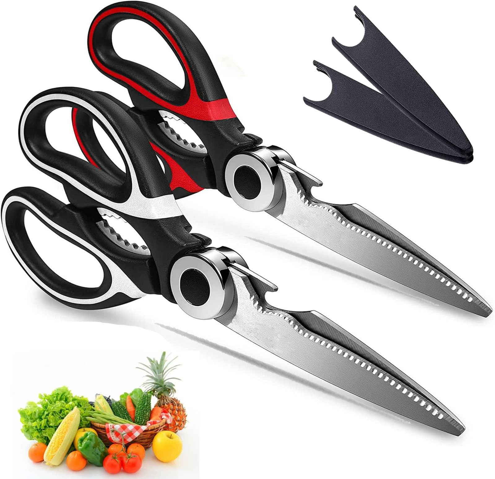 Amazon.com: [2 Pack] BETUREEIU Kitchen Scissors, Kitchen Shears Heavy ...
