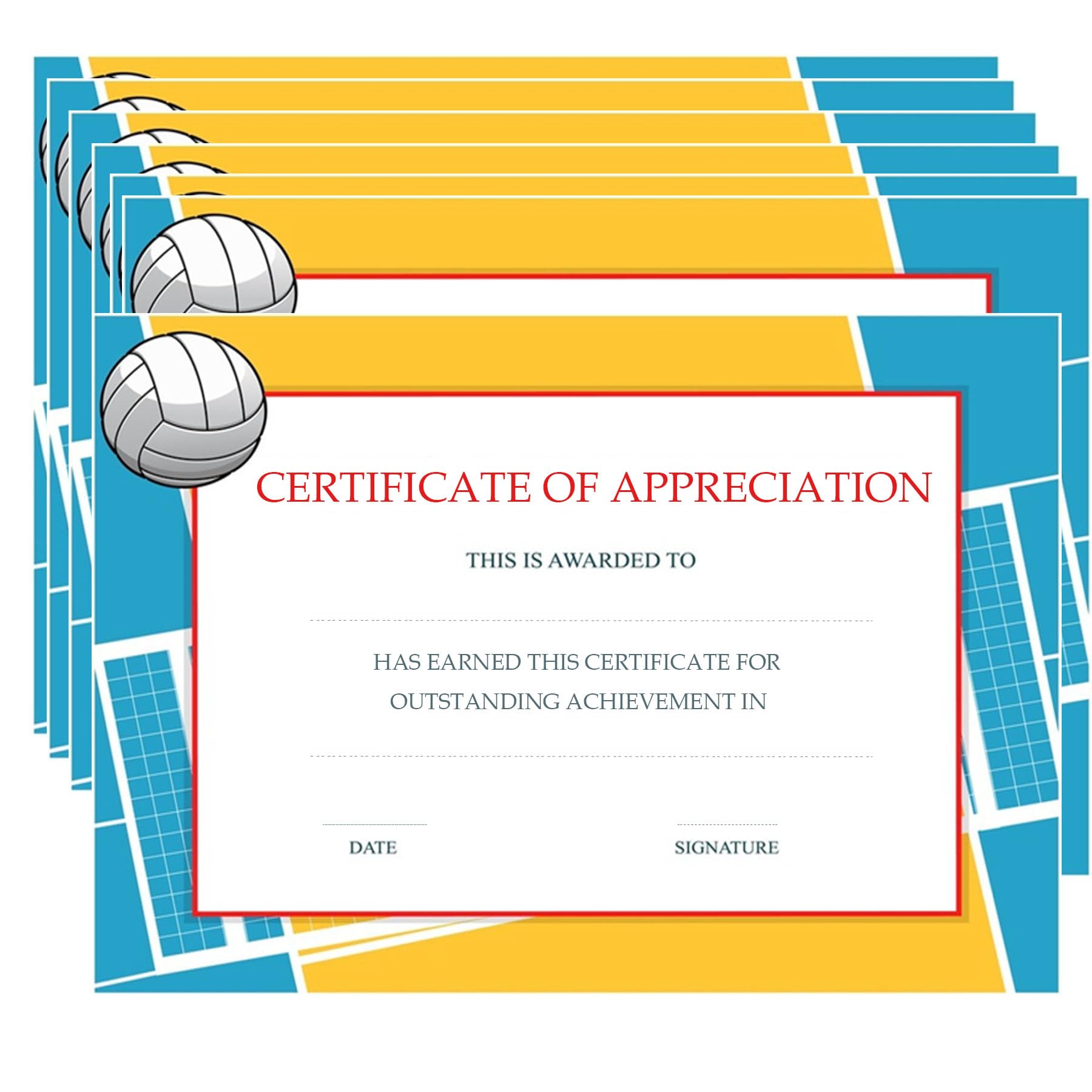 Volleyball Sports Certificates Volleyball Certificate Diploma With