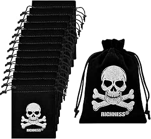 Amazon.com: RICHNESS Pirate Bags with Drawstring 4.5 x 3.5 Inches Suede ...