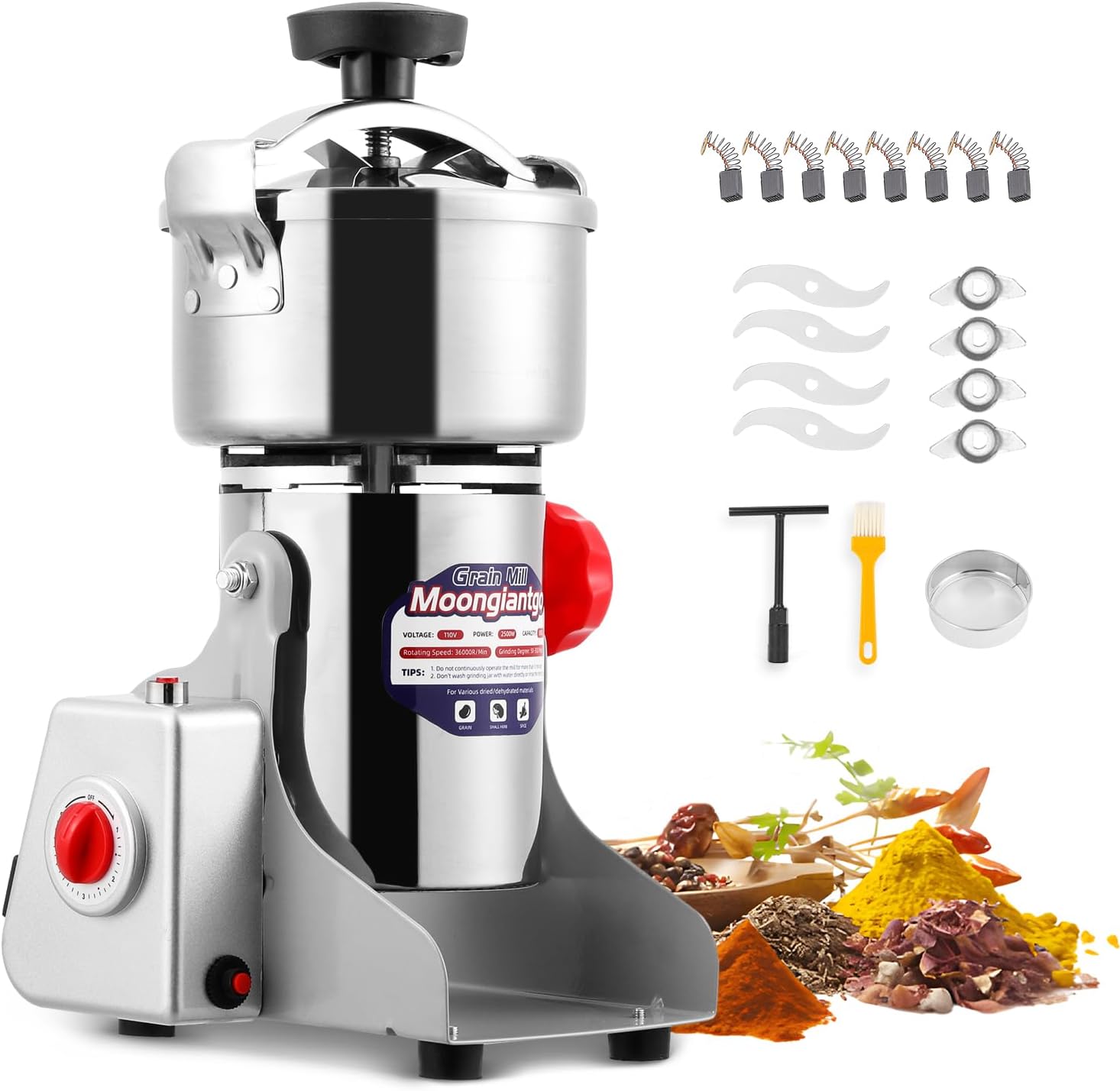 Amazon.com: Moongiantgo Upgraded Spiral Seal Grain Mill Grinder ...