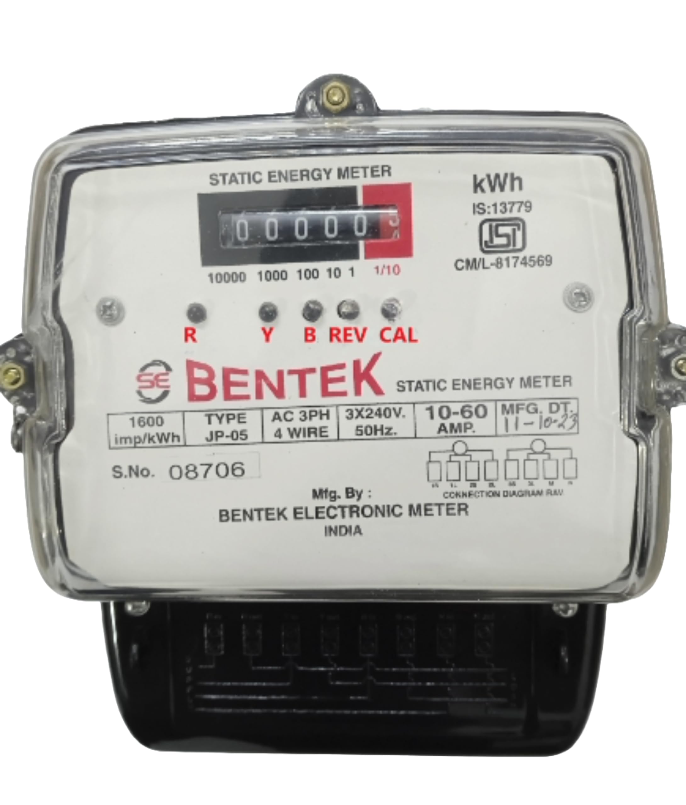 Buy Three Phase Four Wire Statics Energy Meter, Submeter Electricity ...