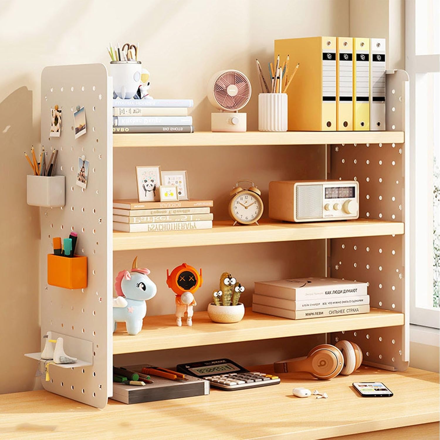 Amazon.co.jp: Wood and MDF Multifunction Storage Organizer Shelf Rack ...