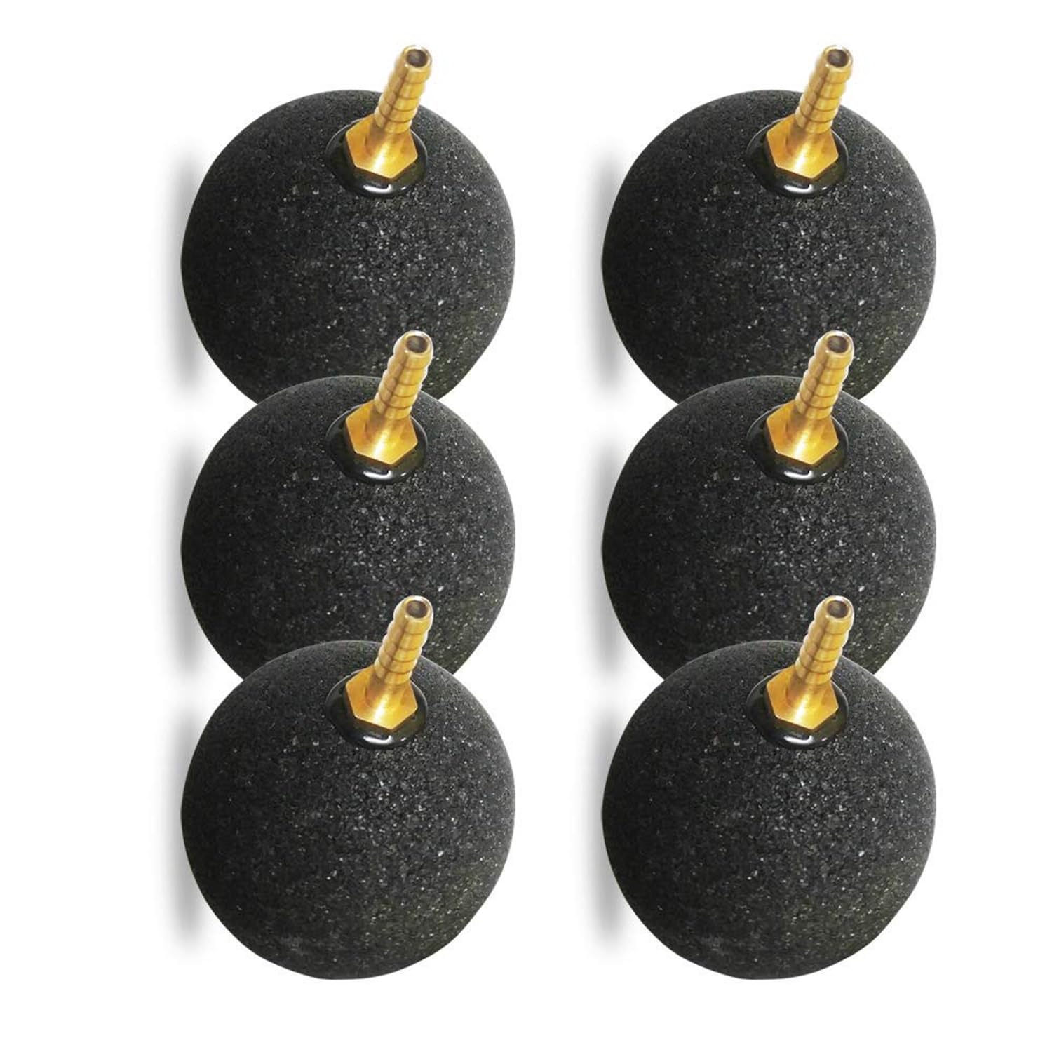 Round Air Stone (2.5 Inch) with Brass Nozzle for Fish Farming Tank ...