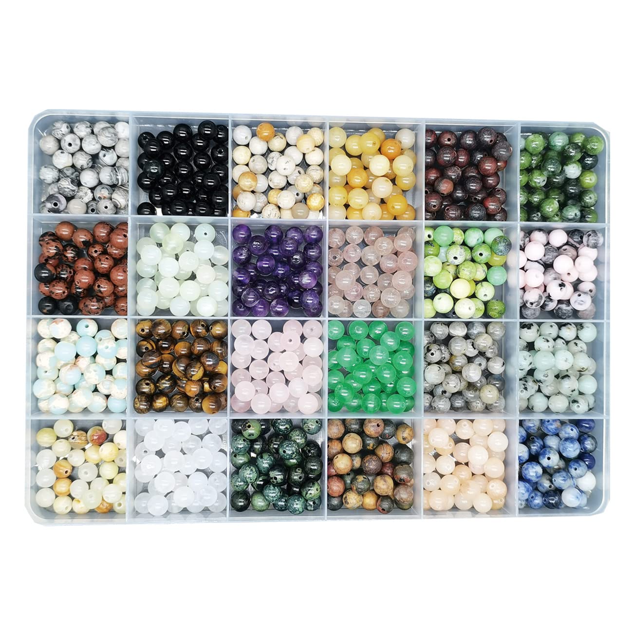 720pcs 6mm Natural Round Stone Beads Gemstone Beading Hole Size 1mm ...