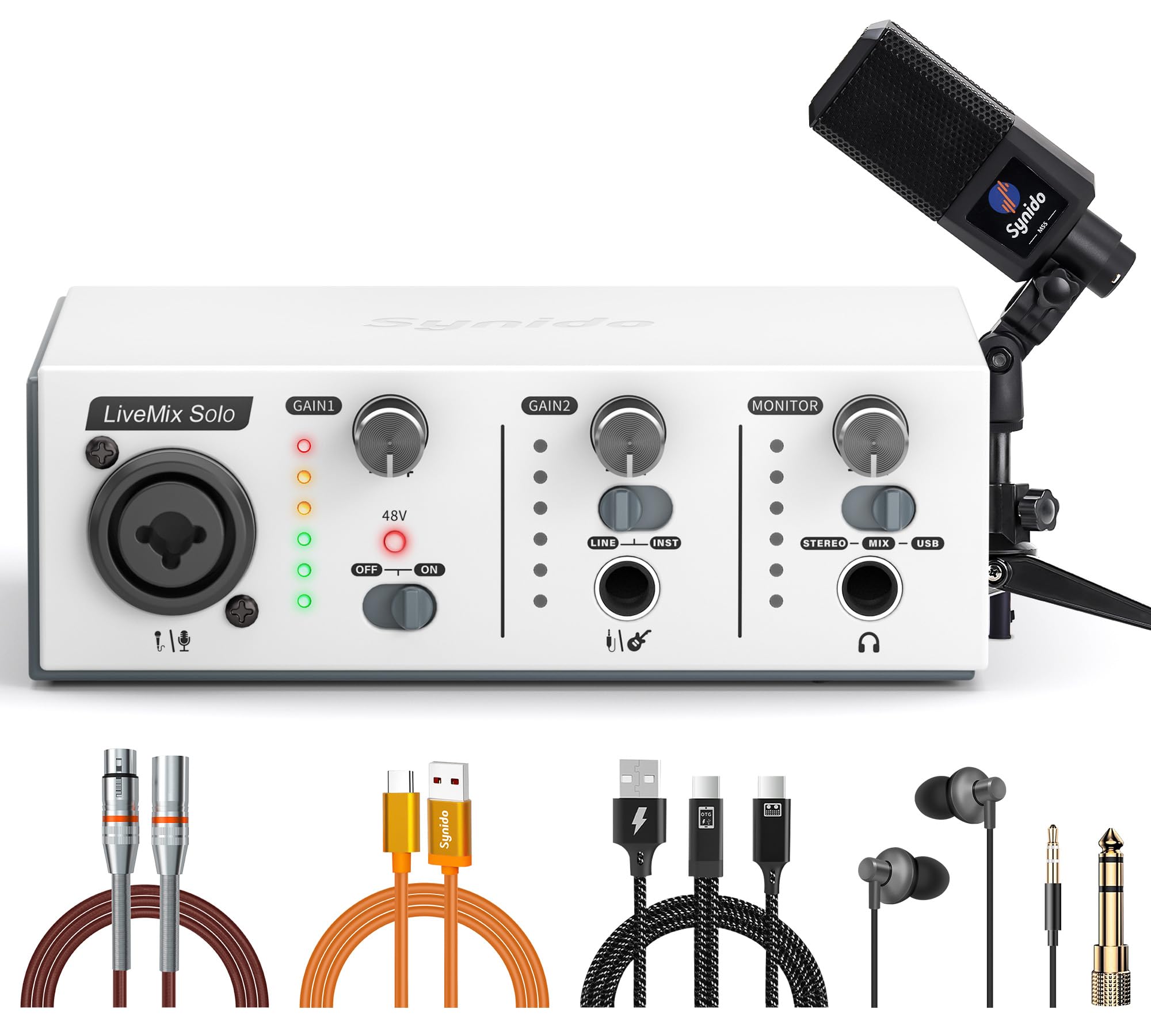 Snapklik.com : Synido USB Audio Interface Bundle For PC Mac Computer ...