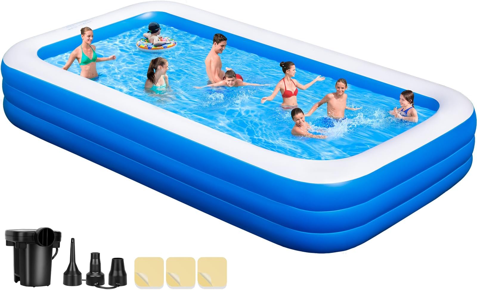 Amazon.com: Extra Large Inflatable Pool with Pump - 180'' x 76'' x 22 ...
