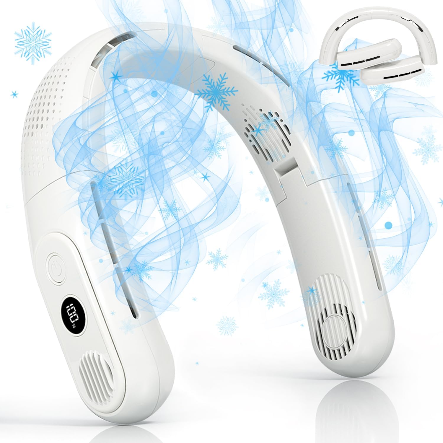 Amazon.com: OLV Rechargeable 4 Turbo 6000mAh Portable Neck Fan - 360 ...