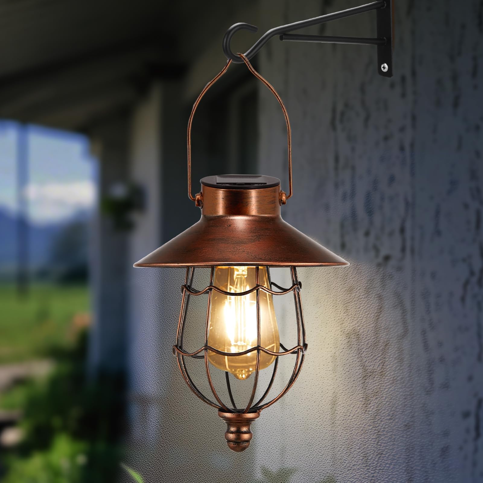 Amazon.com: 4 Pack Hanging Solar Lantern Lights with Shepherd Hook ...