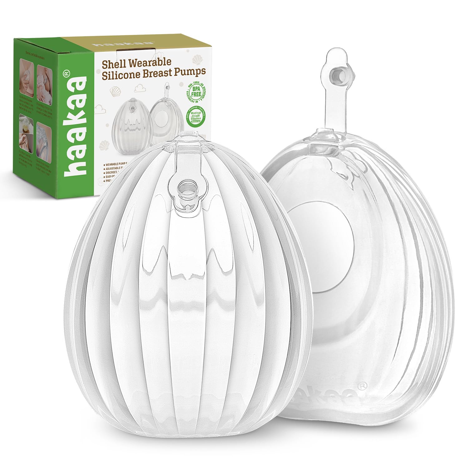 Amazon.com : haakaa Shell Wearable Silicone Breast Pump - Silicone ...