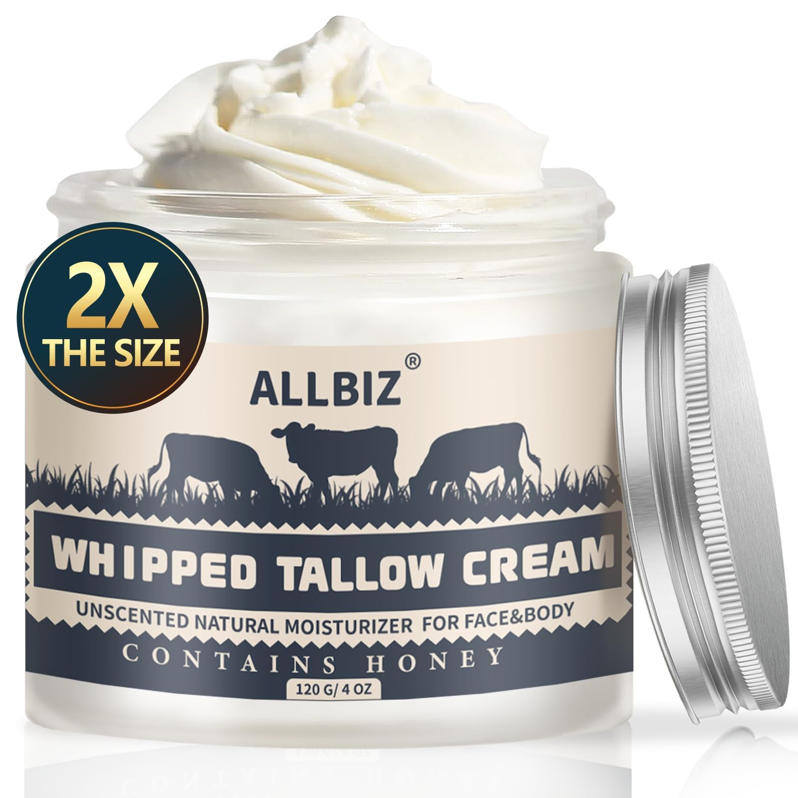 Beef Tallow Skincare Whipped Tallow Moisturizer: Organic Grass Fed Beef ...
