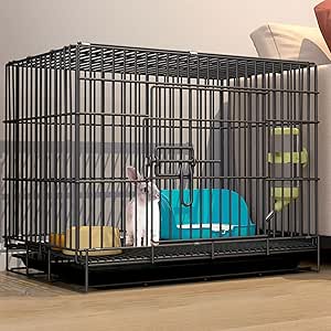 Amazon.com : Folding Metal Rabbit Cage Indoor and Outdoor Bunny Hutch ...