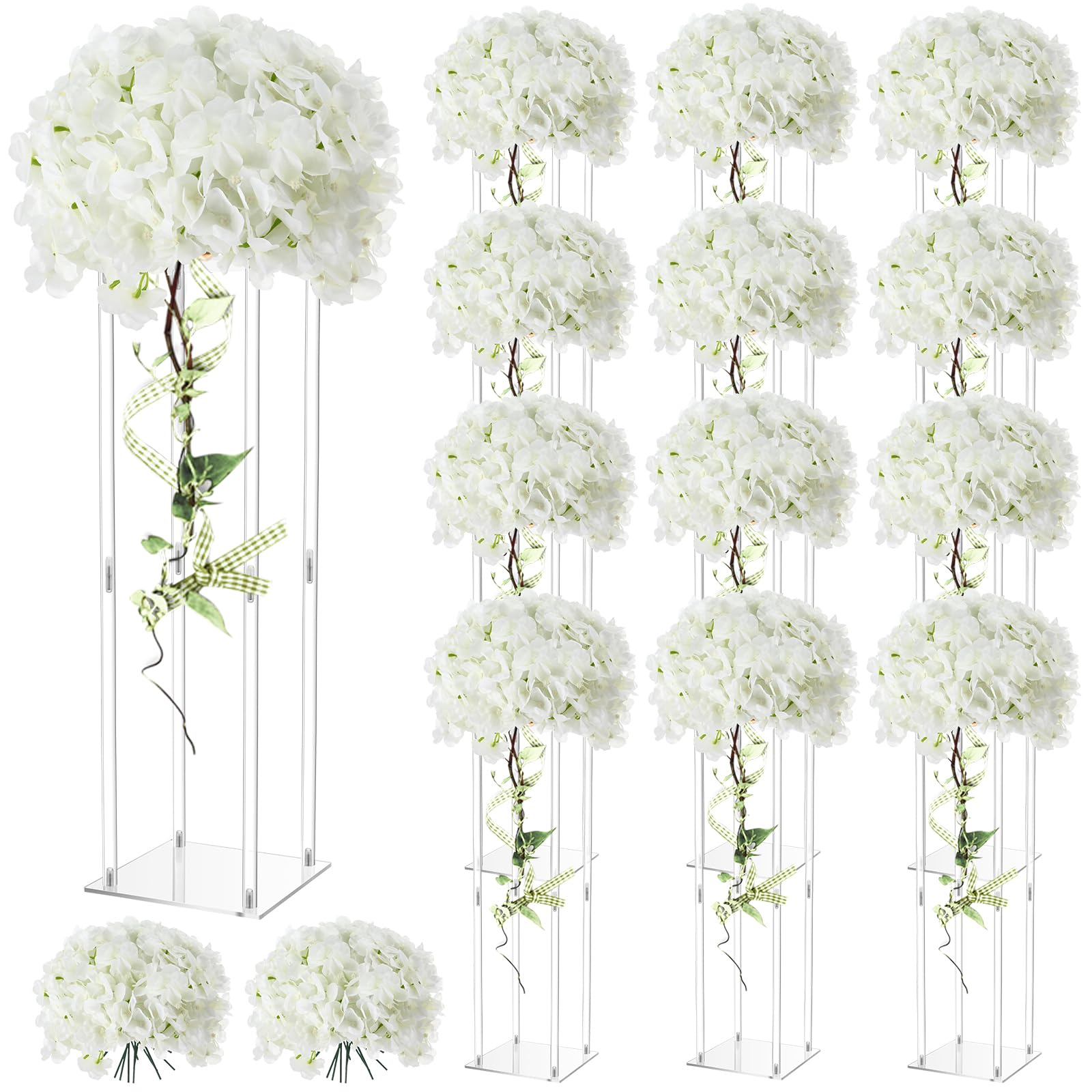 Amazon.com: Geetery 12 Pcs Tall Acrylic Vase Wedding Centerpieces Clear ...