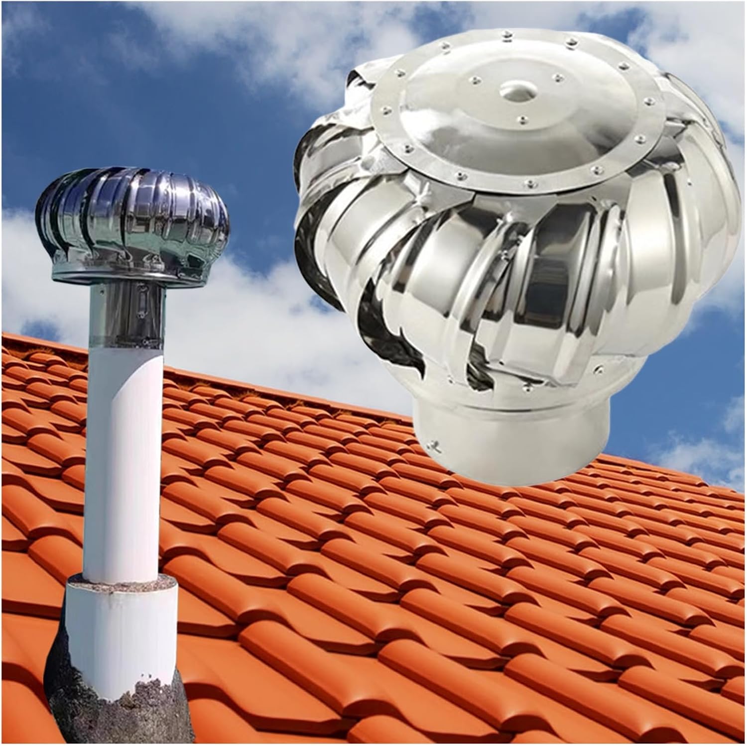 Amazon.com: Wind Turbines Attic Air Vent Chimney Cap 4 6 8 10 12 Inch ...