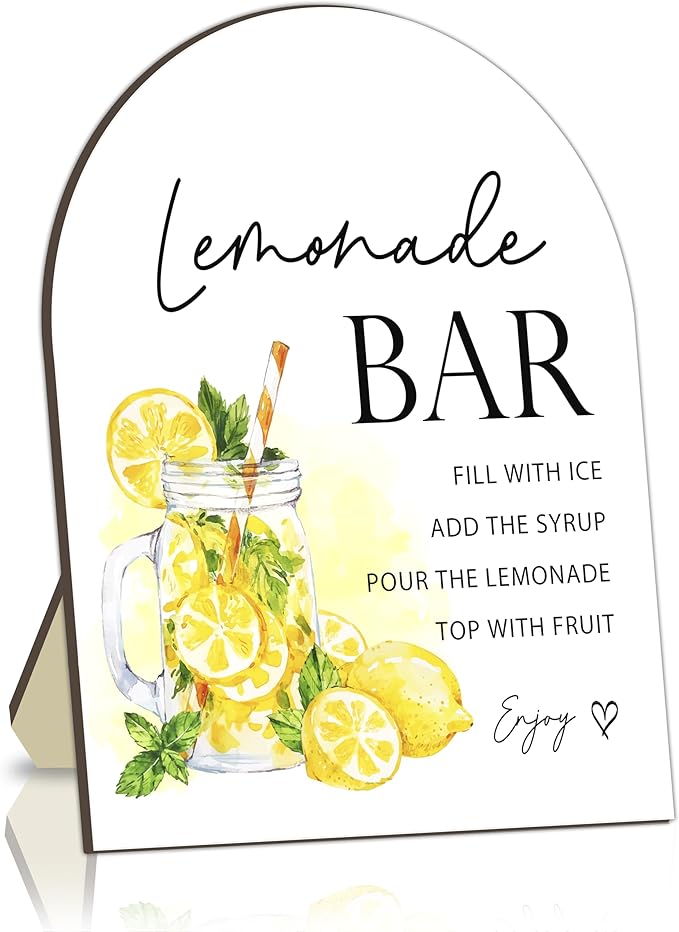 Amazon.com: Lemonade Bar Table Sign, Lemonade Bar Sign for Baby Shower ...