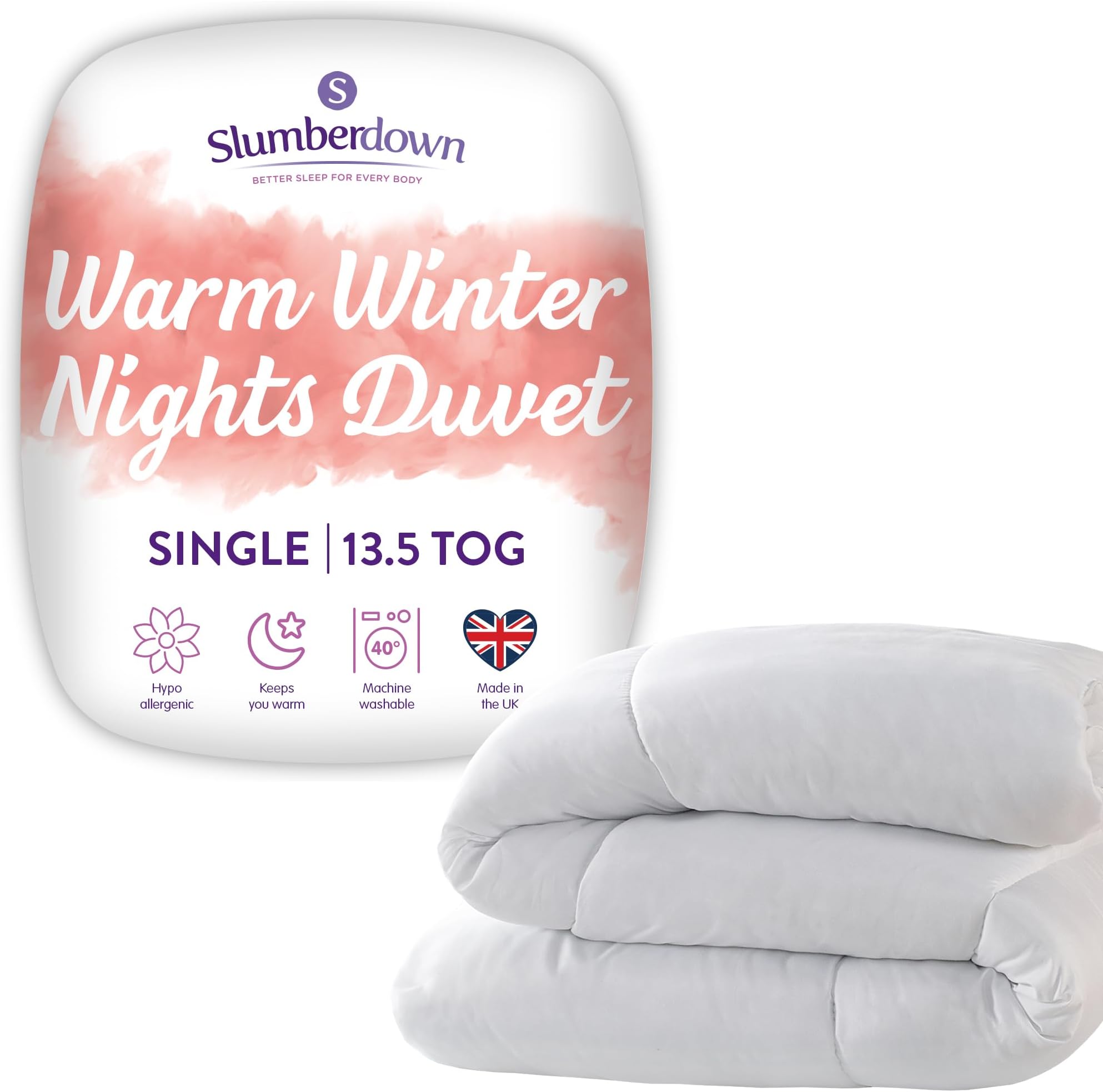 Slumberdown Warm Winter Nights Single Duvet - 13.5 Tog Extra Warm ...