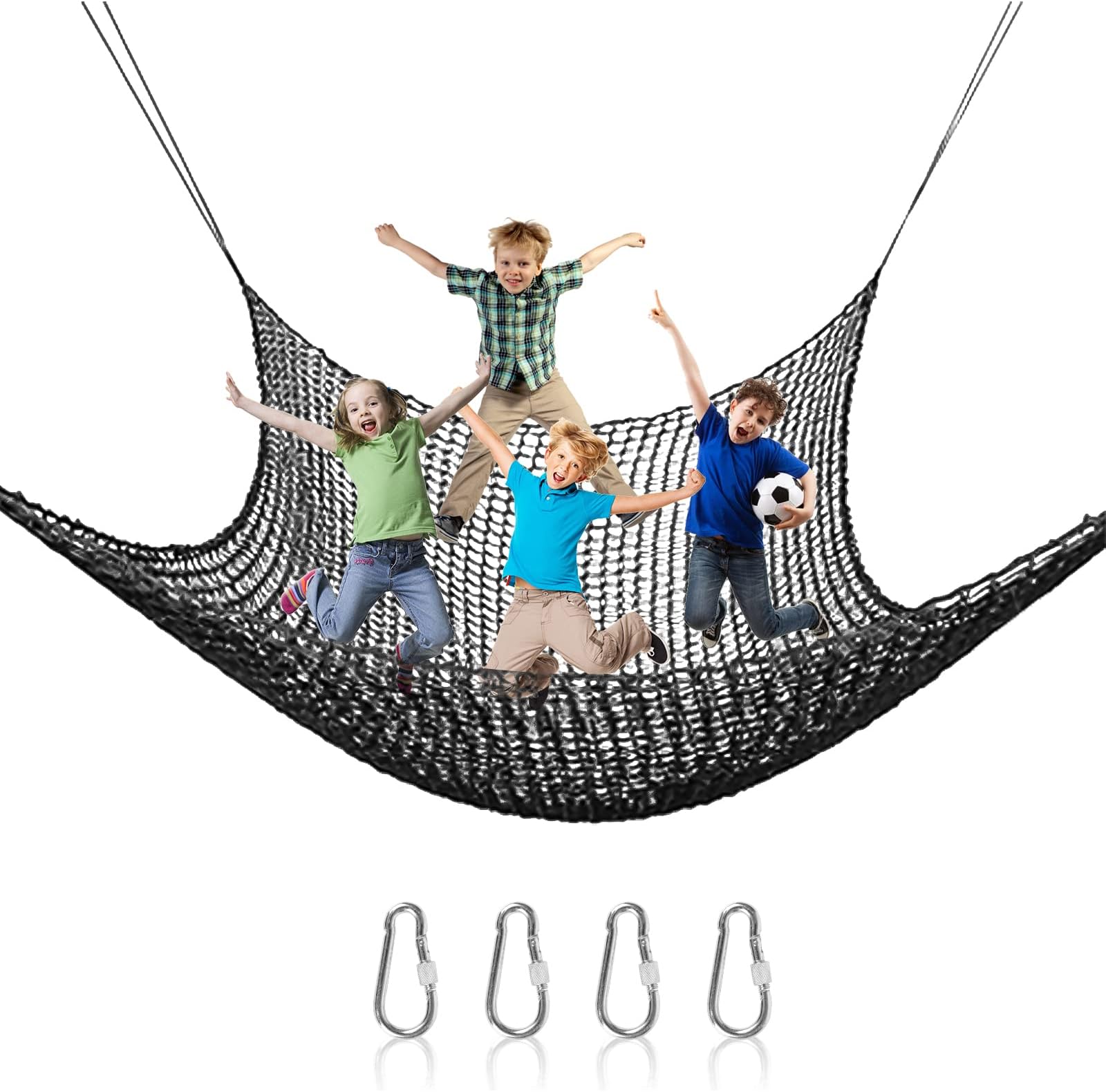 Amazon.com: Climbing Cargo Net,9.8 X 9.8 FT Double Layers Playground ...