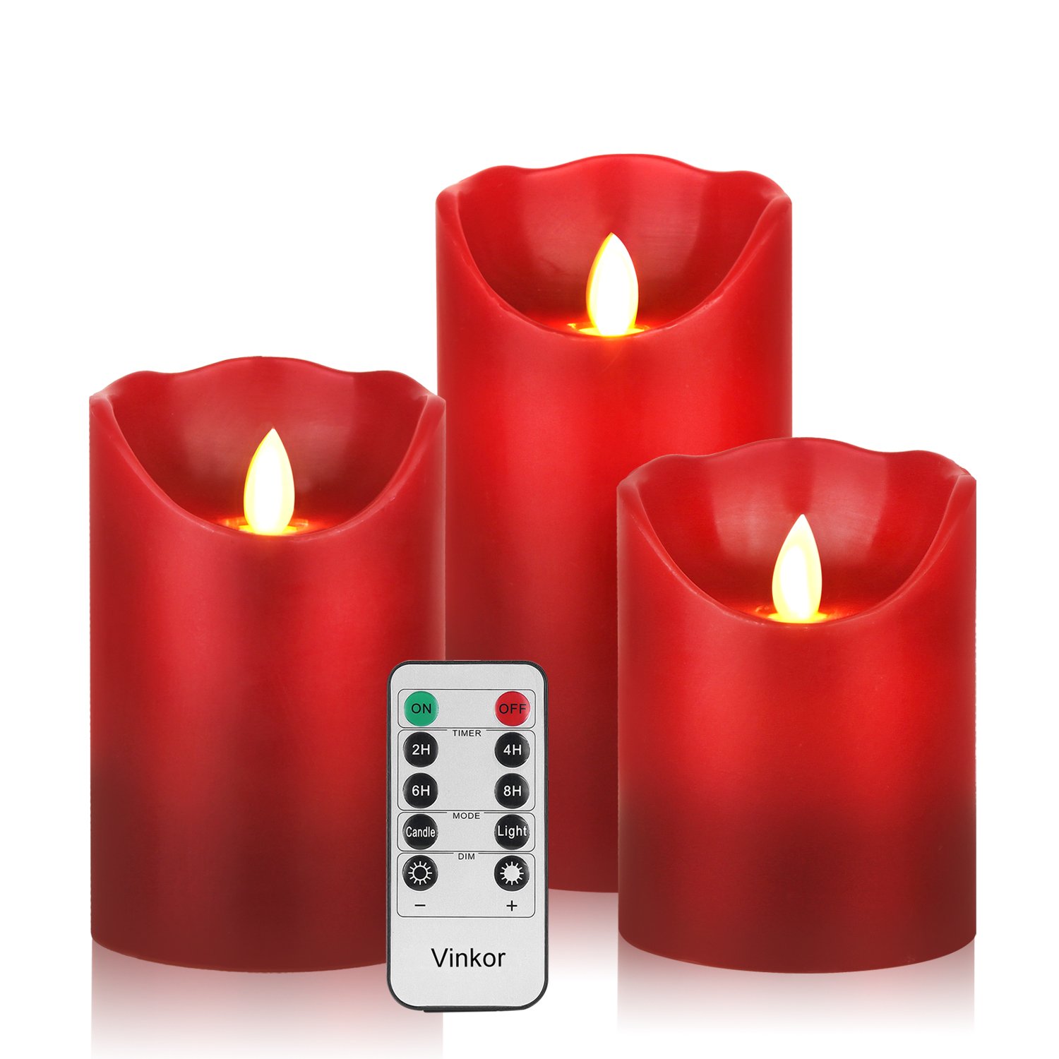 Buy Flameless Candles Flickering Candles Burdy Red Colour Decorative