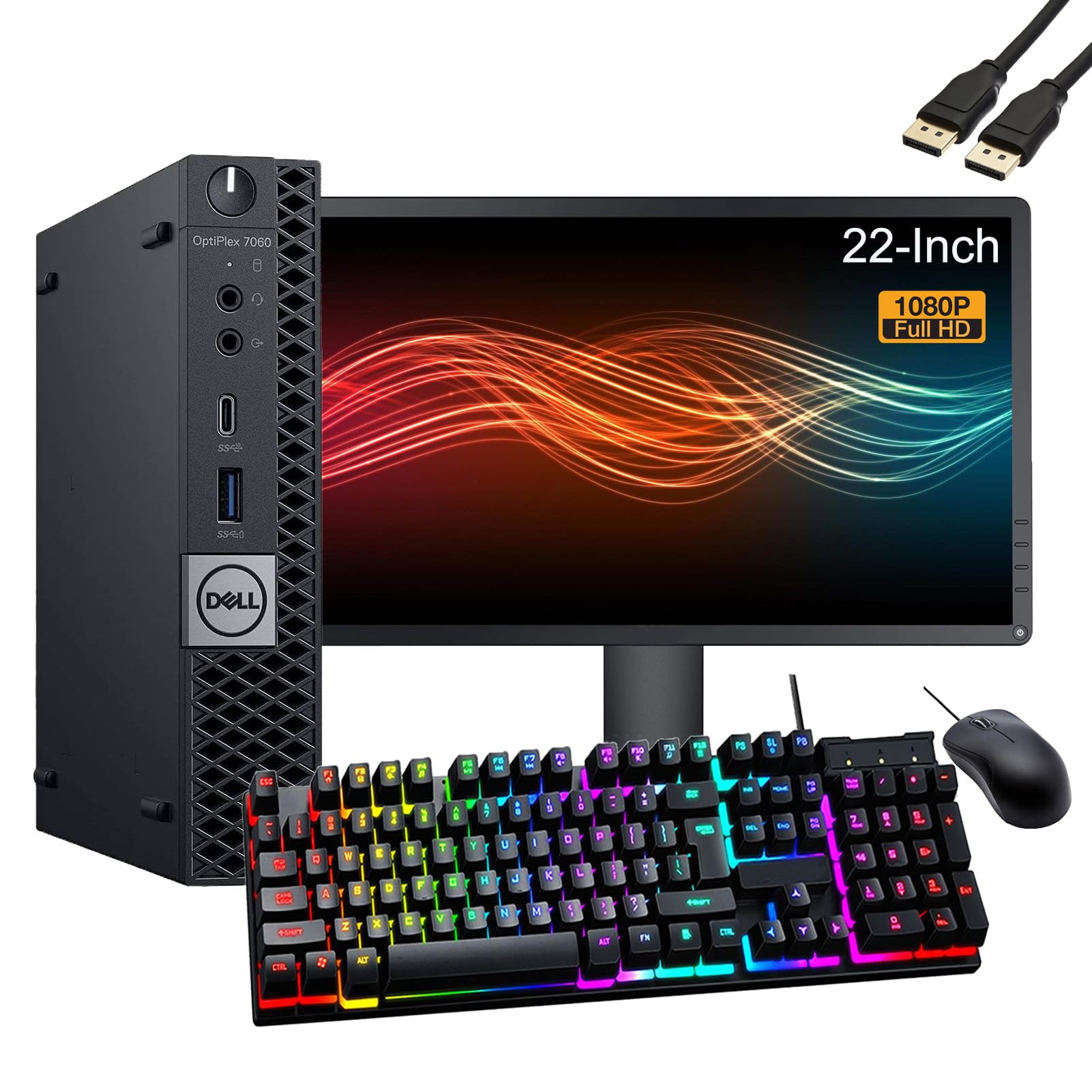 Amazon.com: Dell OptiPlex 7060 Mini Desktop Computer with 22" FHD ...
