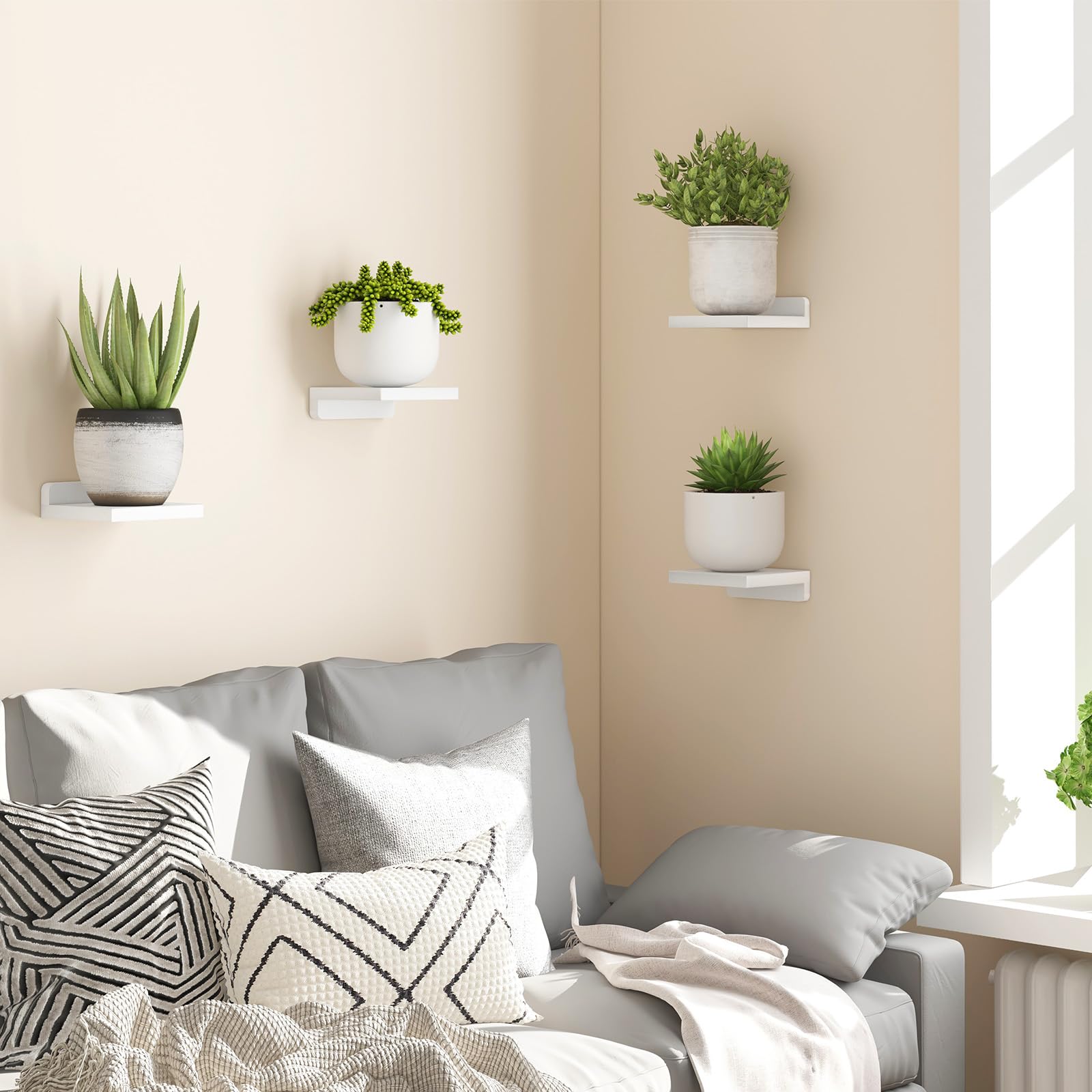 Snapklik.com : Fixwal Small Floating Shelves, 5X5 Inches Wall Shelf Set ...