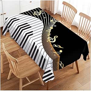 Amazon.com: Swono Music Notes Table Covers 52x70 Inch Black Piano ...
