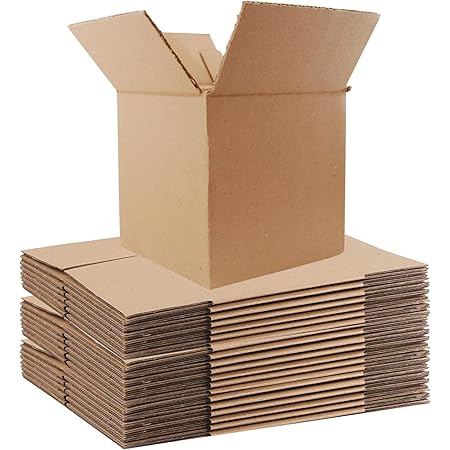 KARAVI 10 x Small Corrugated Shipping Box 5 x 5 x 5 Inches Brown ...