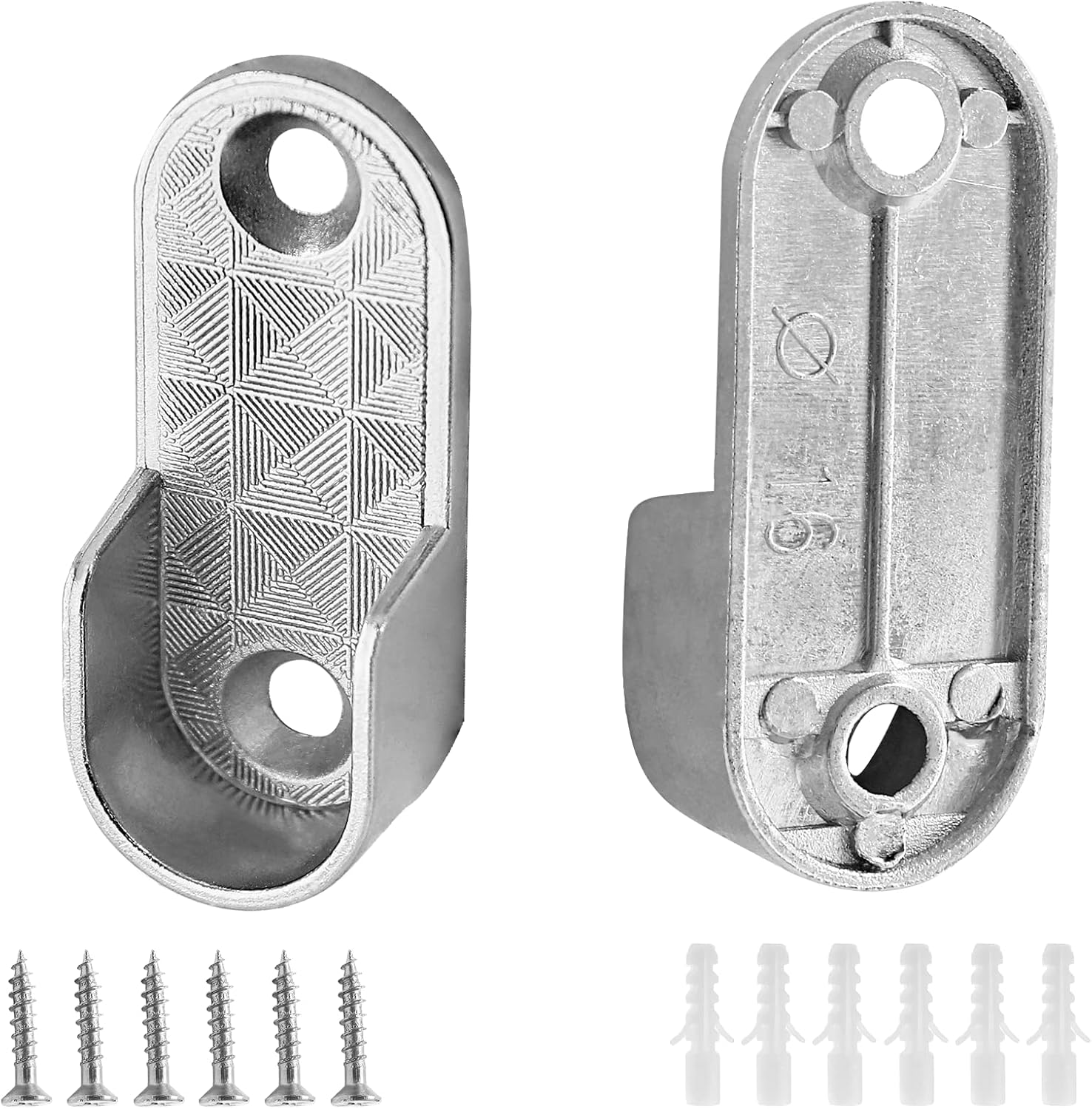 Amazon.com: Kyuionty 2 Pack Oval Closet Rod End Supports, Zinc Alloy ...