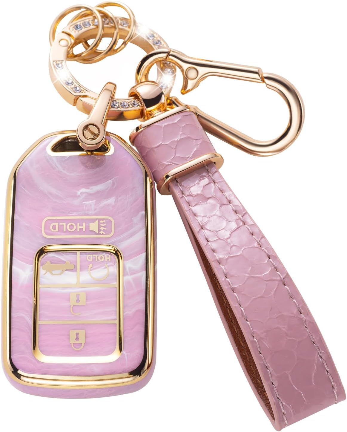 Amazon.com: CARFRULTER for Honda Key Fob Cover with Keychain Lanyard ...