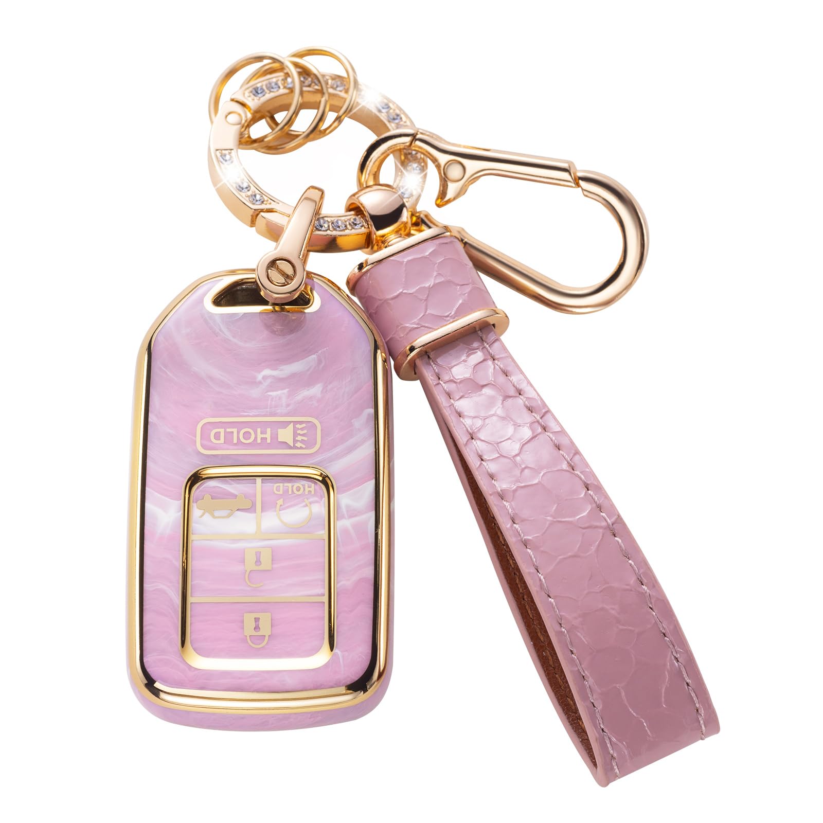 Amazon.com: CARFRULTER for Honda Key Fob Cover with Keychain Lanyard ...