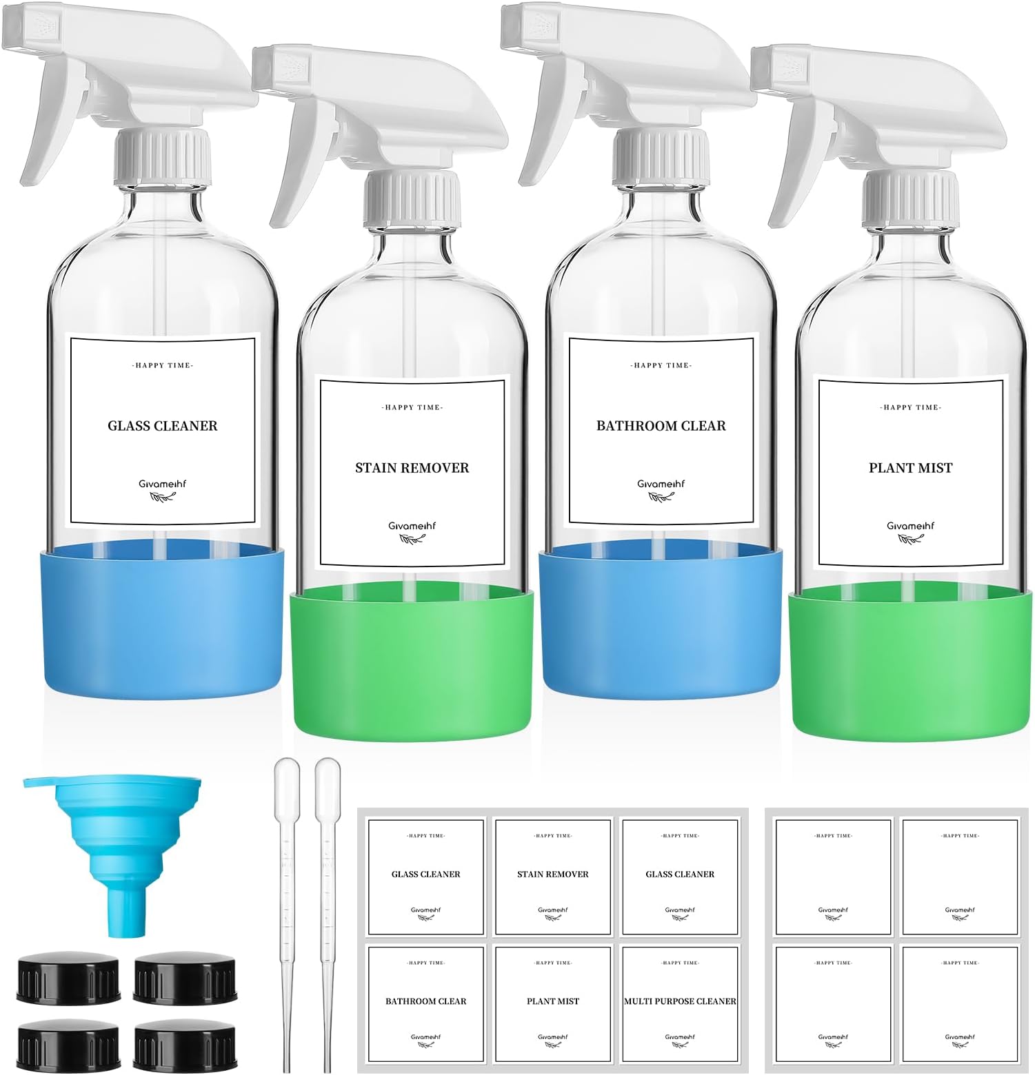Amazon.com: Worldgsb 2 Pack Glass Spray Bottles with Silicone Sleeve ...