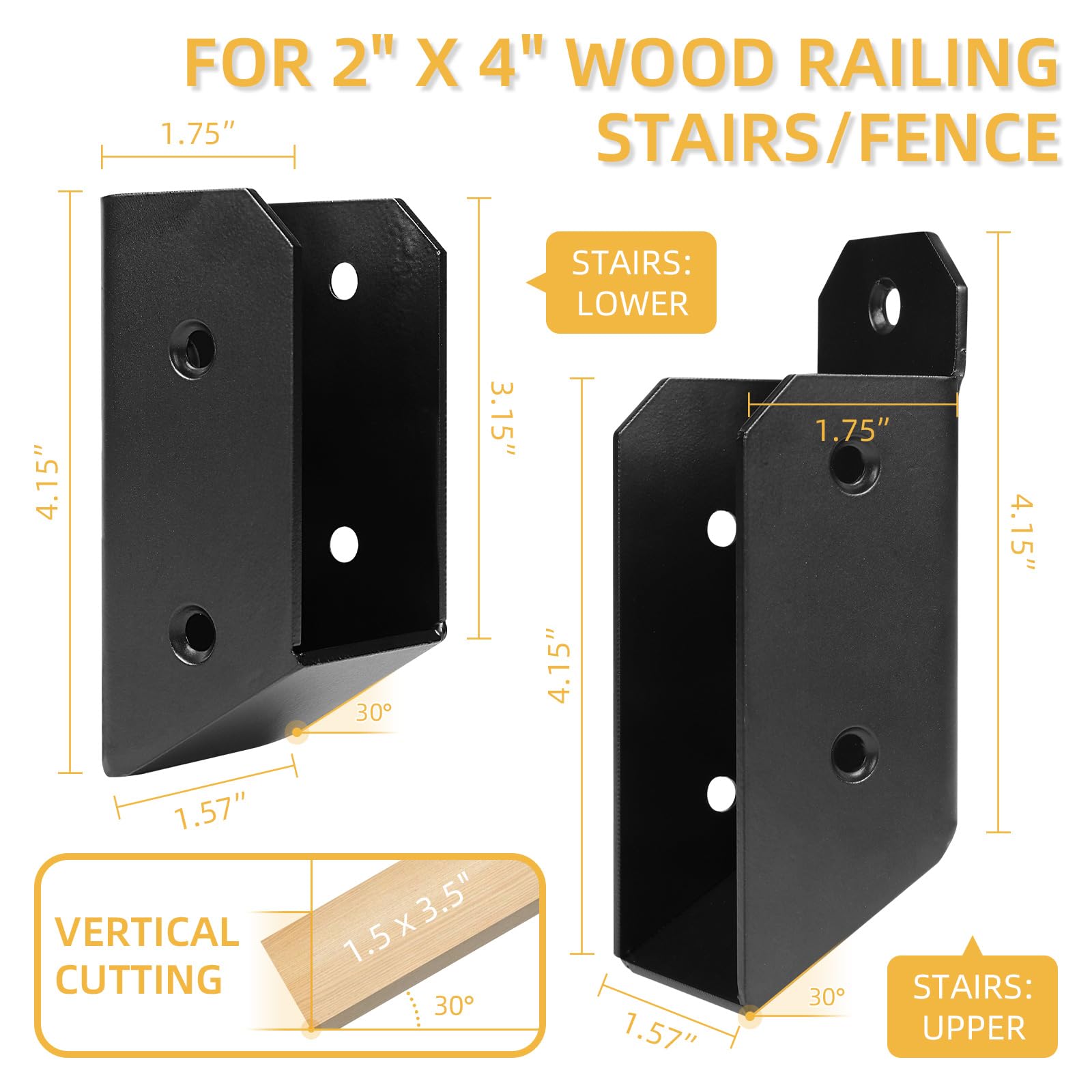 Snapklik.com : Rasugarlary 2 Set Stair Railing Hangers, 30 Deck Railing ...