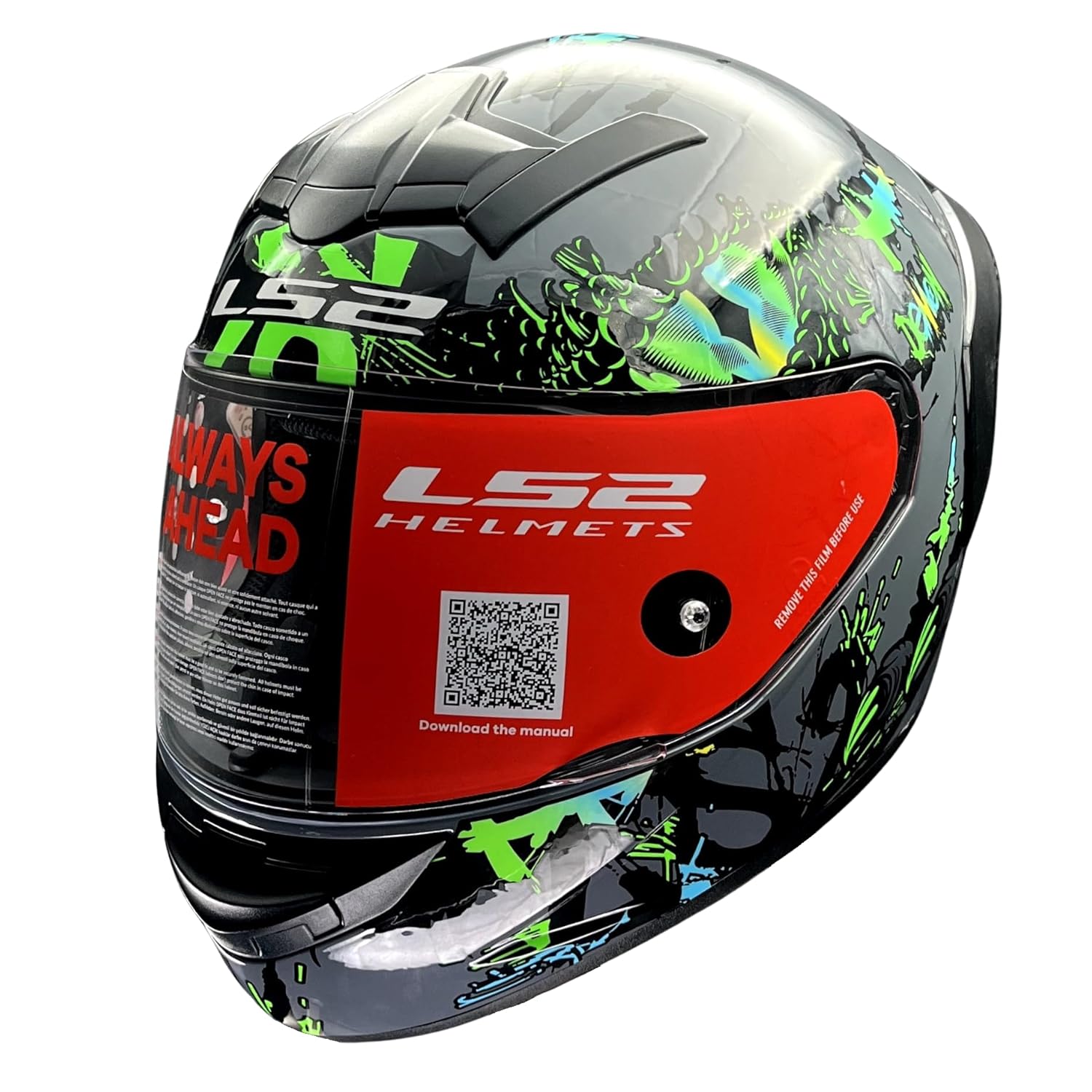 LS2 Helmets - FF352 Rookie - Demon - Gloss Dark Grey Green - Single ...