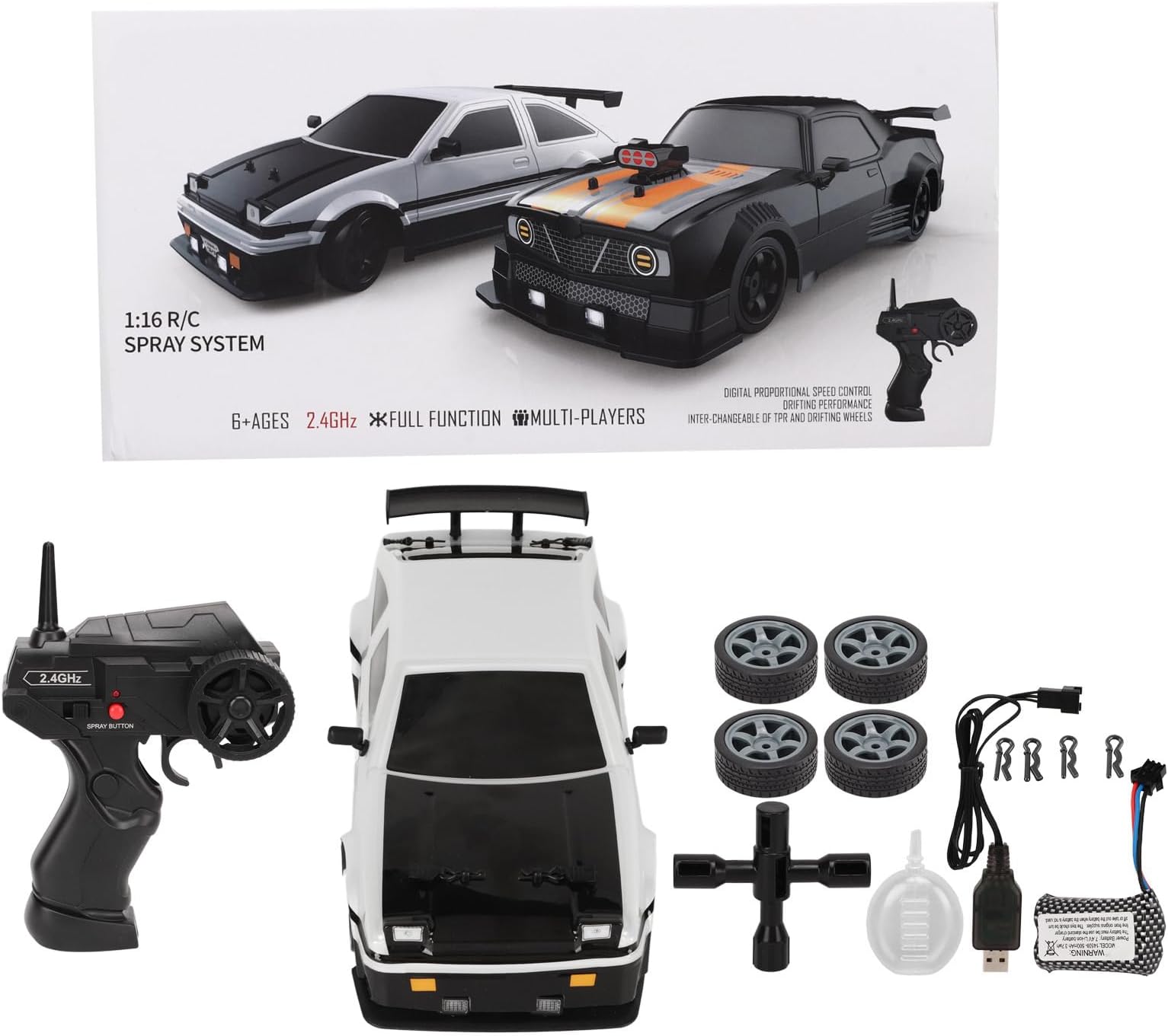 BuyWeek Remote Control Car, RC Drift Car with 4 Wheel Drive, 1/16 2.4 ...